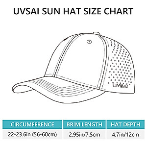 UVSAI UPF 50+ Performance Water Resistant Baseball Cap Lightweight Breathable Hat Golf Running Boat Hiking for Men Women Dark Grey
