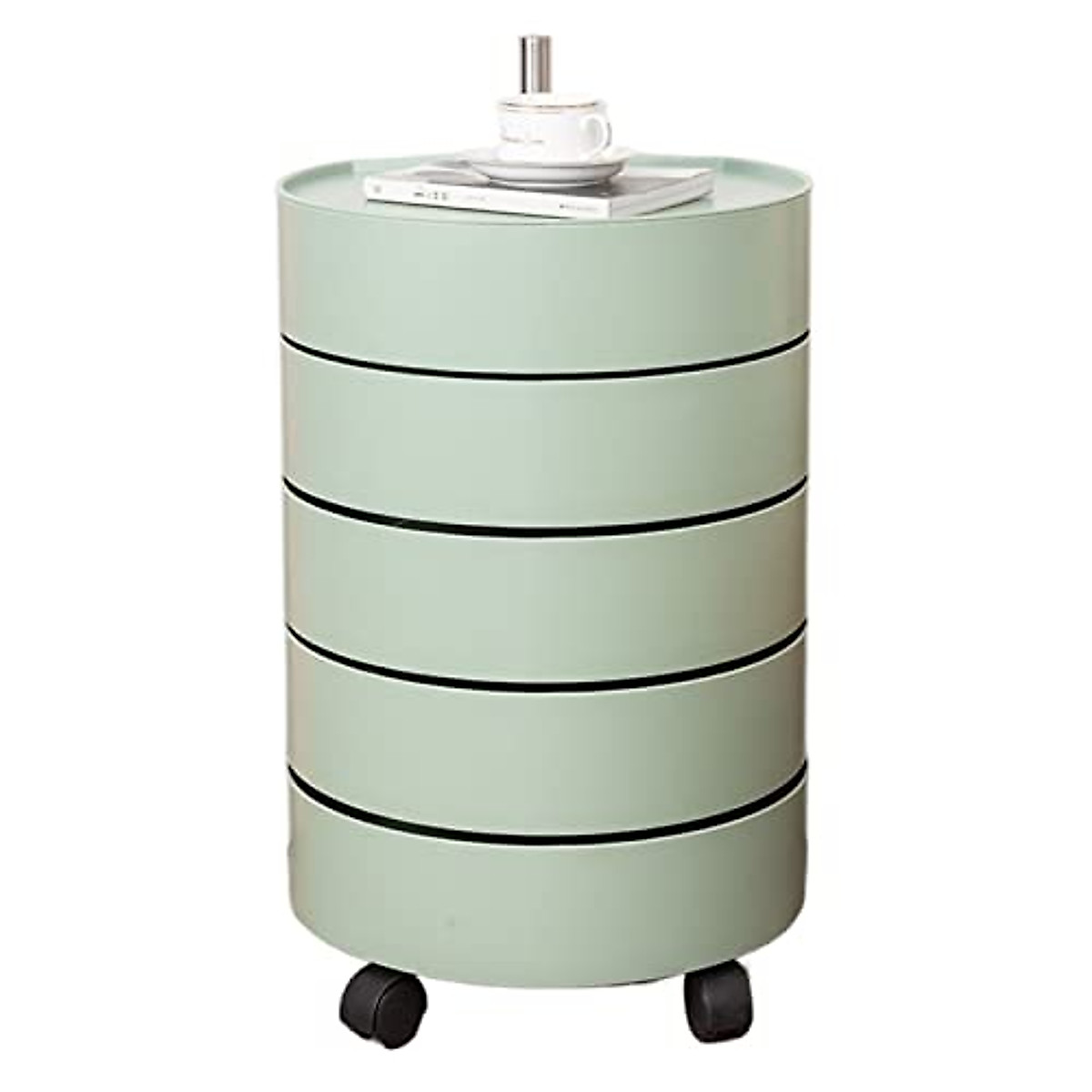 HIGOH Bedside Table Mobile Bedside Table, Round Desk, Locker, Simple Cosmetics, Locker, Furniture, Bedroom (Color : 2)