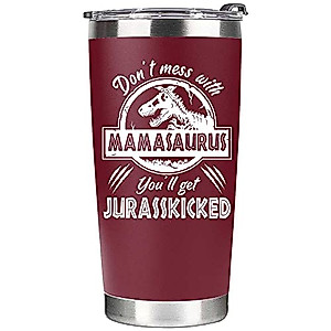 DOUBLECHILD Mothers Day Gifts for Mom from Daughter, Son, Kids - Great Mothers Day Tumbler - Ideas Presents for Mom on Birthday, Xmas - Mama Cup - Insulate Stainless Steel Tumbler 20oz, Red