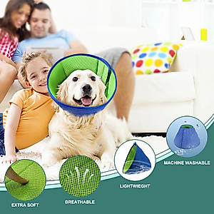 Dog Recovery Cone Collar After Surgery, Adjustable Soft Dog Cone Collar, Elizabethan Collar for Dogs Anti-Bite, Breathable Dog Cones for Dogs Anti-Lick Protective Wound(Neck:14.96-17.32")