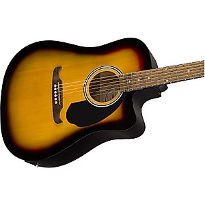 Fender FA-125CE Dreadnought Acoustic Electric Guitar, with 2-Year Warranty, Sunburst