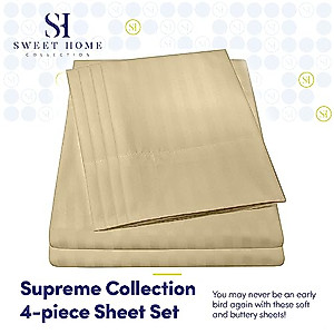 Twin Size Bed Sheets - 4 Piece 1500 Supreme Collection Fine Brushed Microfiber Deep Pocket Twin Sheet Set Bedding - 1 EXTRA PILLOW CASES, GREAT VALUE, Twin, Dobby Sage