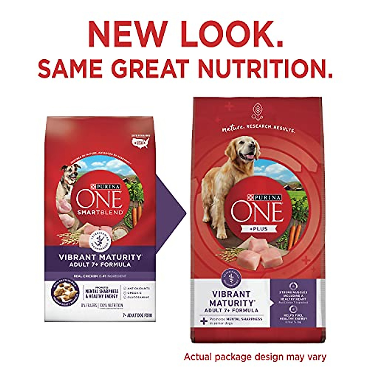 Purina ONE High Protein Dry Senior Dog Food Plus Vibrant Maturity Adult 7 Plus Formula - 31.1 lb. Bag