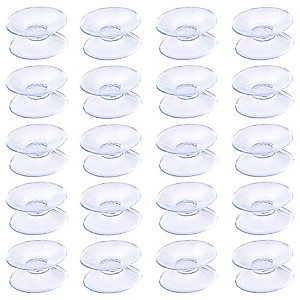 Pawfly 20 Pack Double Sided Suction Cups 4/5 Inch Clear PVC Plastic Sucker for Glass Table Mirror