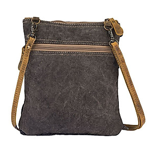 Myra Bag Crisscross Fanrtasy Small & Crossbody Bag Upcycled Canvas, Leather, Cowhide & Rug S-2196