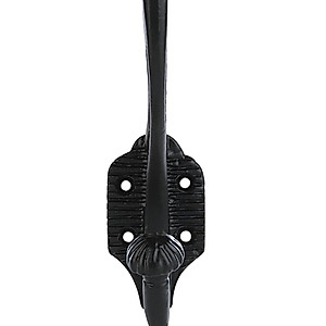 Set of 4 Heavy Duty Wall Mounted 6 Inch Double Coat Hooks in Black Powder Coat Finish Utility Solid Brass Decorative Hooks with Easy Installation Hardware