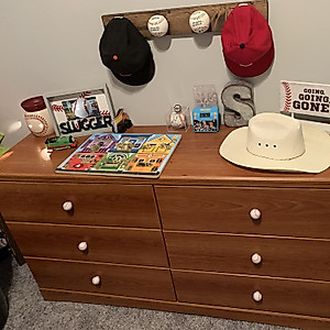 ZTie Set of 6 Baseball Cabinet Drawer Door Knobs Handles Boy Child Dresser Drawer Pulls Desk Handles Sports Nursery Home Bath Decor