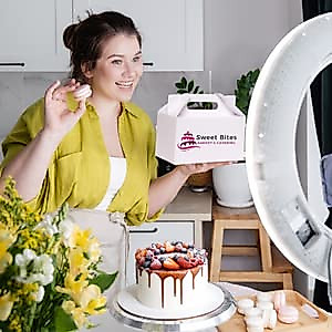 Lavender Roses 25 Pack White Gable Boxes Party Favor Paper Gift Box, 7x4x4 In for Gift Giving and Baked Goods with Printable Stickers