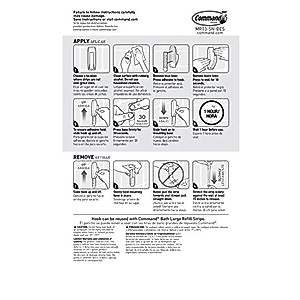 Command Modern Reflections Large Metal Bath Hook, Satin Nickel, 1-Hook with Water-Resistant Strips, Organize Damage-Free