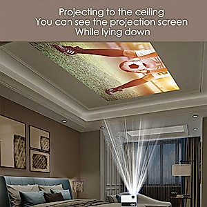 Mini Portable LED Projector,6500L Brightness Full HD Video Projector 1920 x 1080,LCD LED Home Theater Projector Compatible with SD USB AV HDMI VGA,can Project to Ceiling