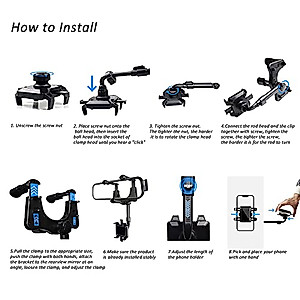 TMYIOYC Rotatable and Retractable Car Phone Holder, Multifunctional Rearview Mirror Phone Holder for Car [New Version][Universal] Rear View Mirror Phone Mount for Car Compatible with All Mobile Phones