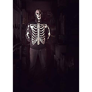 Calhoun Men's Glow in The Dark Skeleton Costume Zip Hoodie (Black, X-Large)