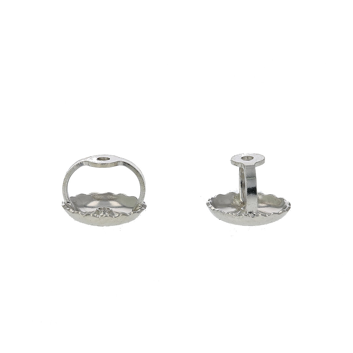 Vir Jewels 14K White Gold Screw Backs Replacement for Stud Earrings (1 Pair)