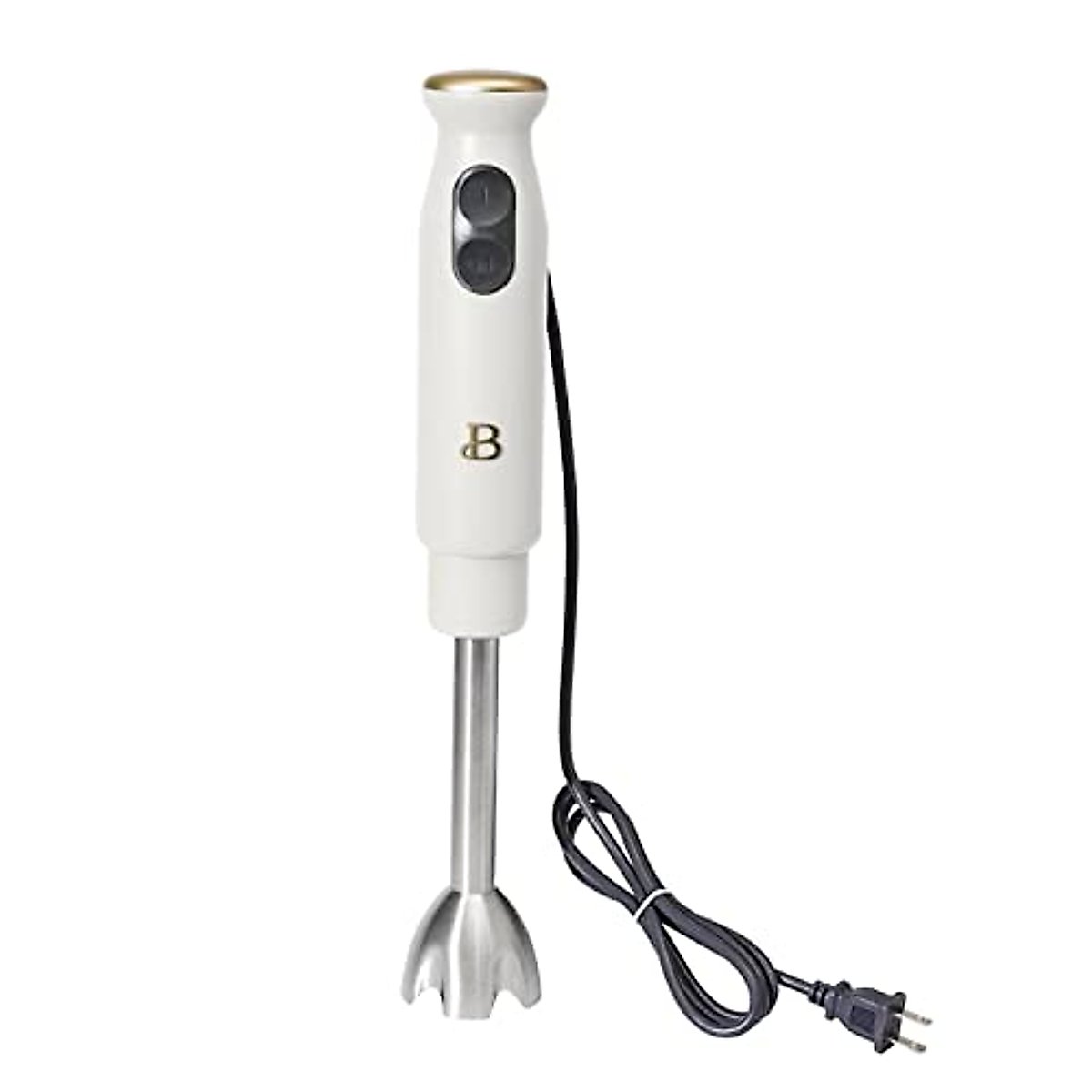 Beautiful Immersion Blender with 500ml Chopper and 700ml Measuring Cup, by Drew Barrymore (White Icing)