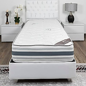 Ottomanson Firm Euro Top 12 in. Hybrid Twin Mattress - Innerspring and Foam for Pressure Relief and Cool Sleep
