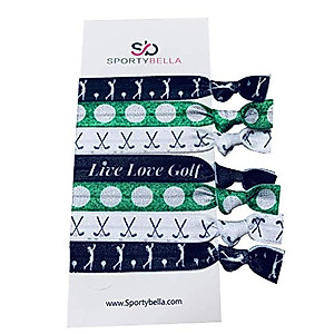 Golf Hair Accessories, Girls Golf Hair Ties, No Crease Golf Hair Elastics Set, Gift for Female Golfers