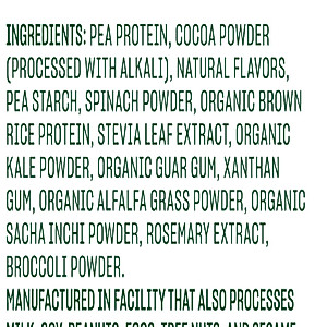 Vega Protein and Greens Protein Powder, Chocolate - 20g Plant Based Protein Plus Veggies, Vegan, Non GMO, Pea Protein for Women and Men, 1lbs (Packaging May Vary)