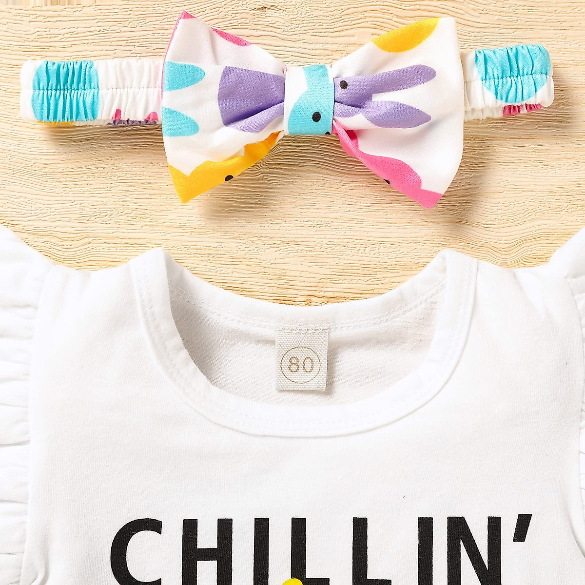 GRNSHTS Toddler Baby Girl Easter Outfits Short Sleeve Bunny Print Shirt Tops+Flared Pants+Headband 3PCS Clothes Set (White, 2-3 T)