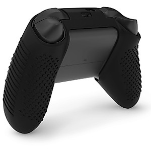 Foamy Lizard SeriesPro Controller Skin for Xbox Series X & S Protector Ergonomic Soft Studded Anti-Slip Silicone Rubber Gel Grip Case, 1 Cover + 8 Raised Thumb Grip Caps (NOT for Elite 1/2) (Black)