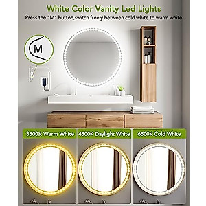 13ft Bendable Vanity Lights for Mirror, LED Makeup Light Strip With Dimmer and Power Supply, Ultra Bright White for Desk & Bathroom, Mirror Not Included