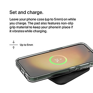Belkin BoostCharge Pro 15W Universal Easy Align Wireless Charging Pad, Fast Qi Charger, Large Charging Pad for Apple iPhone, Samsung Galaxy, Apple AirPods Pro, and Other Devices - Black