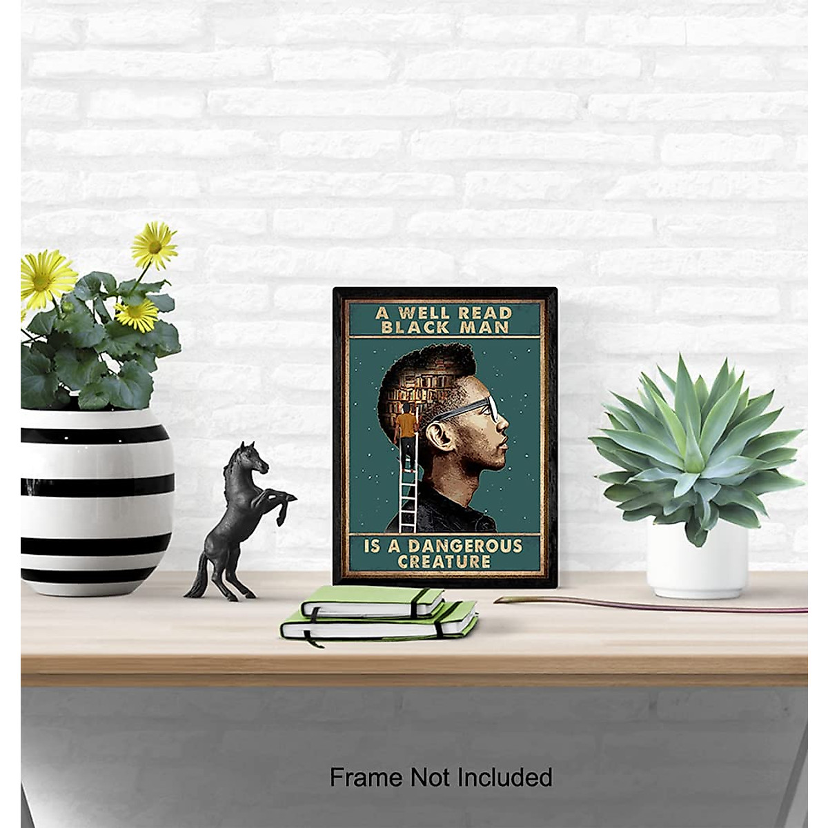 Black Art African American Decor - Classroom Decor - Inspirational Motivational Positive Quotes - Black Culture Poster - Educational Wall Decor - Boys, Son, Men, Man - Teacher Gifts - Afro Wall Art