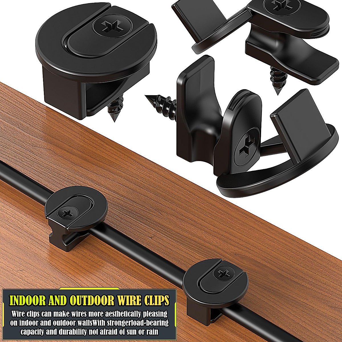 Lewufe Outdoor String Lights Hangers, Christmas Light Clips, Lights Hanger Hooks for Hanging Christmas Light, Fairy Lights, Outdoor Patio Lights, 30 Pack, Black