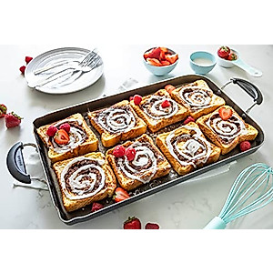 GoodCook Everyday 18" x 11" Nonstick Aluminum Double Burner Griddle Pan, Black