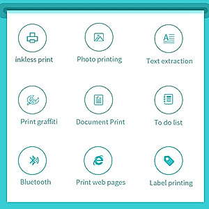 Mini Printe-R,Wireless Bluetooth Pocket Thermal Printe-R,Sticker Printe-R,Portable Notes Picture Printe-R Receipt Paper Print