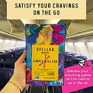 Stellar Pretzels Braids Simply Stellar, 6 Snack Packs (5 oz each) Sea Salt Flavor - Stellar Snacks, Vegan, Kosher, Peanut-Free, Non-GMO, Individual Bags, Pretzel Twists - Made in the USA