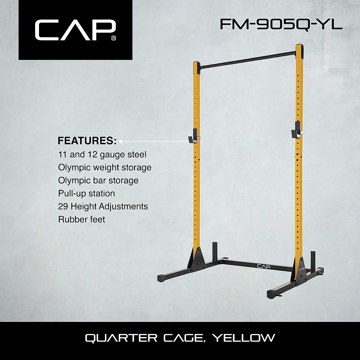 CAP Barbell FM-905Q Color Series Power Rack Exercise Stand, Yellow