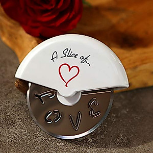 Kate Aspen "A Slice of Love" Stainless Steel Pizza Cutter Wheel in Miniature Pizza Box, Wedding Favor, Bridal Shower Favor, Stocking Stuffers, Guest Prizes