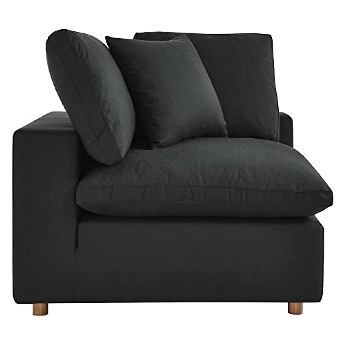 Modway Commix Modular Sofa, U Shaped Reclining Sectional, Black Fabric