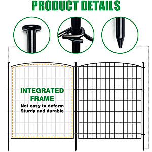 Zamsion Garden Fence 5 Panels, 31 in(H) x 11.8ft(L) Outdoor Animal Barrier Fence for Dog Pet, No Dig Decorative Garden Fencing Border for Yard and Patio, Rustproof Metal Wire Panel