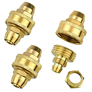 3Sets Brass 3/8" Garden Heavy Duty Hose Mender Repair End Replacement Male Female Connector