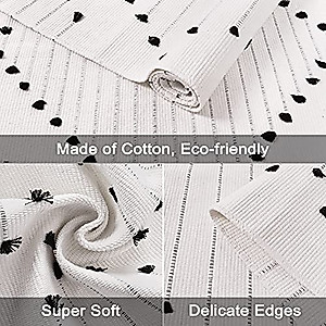 Boho Cotton Area Rug 4’ x 6’, Large Hand Woven Washable Indoor Accent Rugs, Moroccan Geometric Throw Floor Carpet for Living Room Bedroom Dining Room Home Decor,Off White