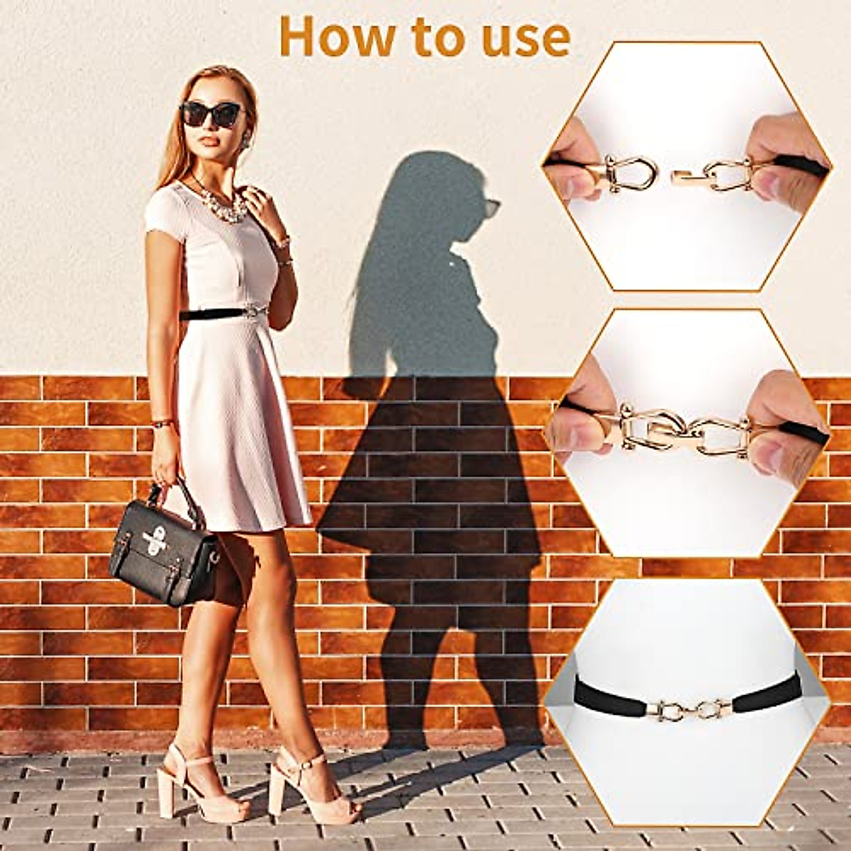 Giantree Women Skinny Belt for Dresses, Corset Belt Thin Waist Belt Fashion Versatile Ladies Elastic Slim Small Waist Belt