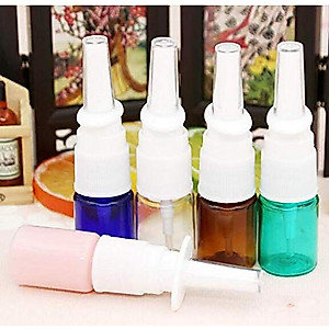 12Pcs Mini Plastic Nasal Spray Bottles - 5Ml Fine Mist Sprayers Cosmetic Perfume Makeup Water Storage Holder Container Portable Empty Refillable(Blue)
