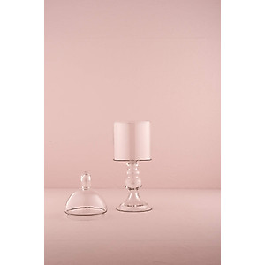 Weddingstar Glass Apothecary Candy Jar Lid, Large Footed Cylinder