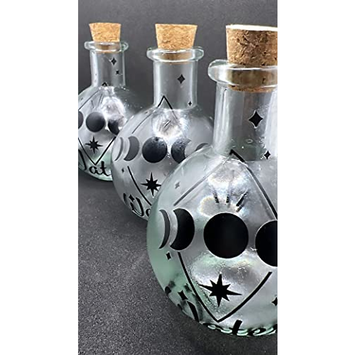Moon Water Jar, Full Moon Ritual, Moon Phase Glass Bottle, Alter Tools, Stash Jar, Cleansing Tool, Witch Bottle, Cork Bottle, Set intention