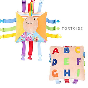 Toddler Early Learning with Buckles,Plush Soft Travel Toy- Toy with Basic Life Skills Children's Plush Travel Activity Game-Children Educational Learning