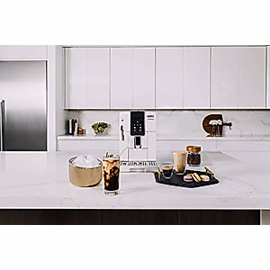 De'Longhi Dinamica Automatic Coffee & Espresso Machine, Iced-Coffee, Burr Grinder, (Renewed) (White)