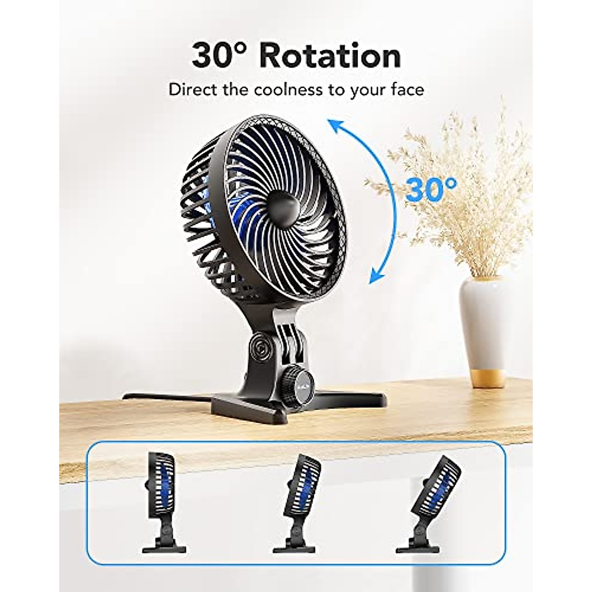 USB tabletop fan portable desktop mini fan foldable usb plug-in small fan multi-speed shift personal fan mute desktop fan office adjustable angle high wind power can be plugged into the computer fan