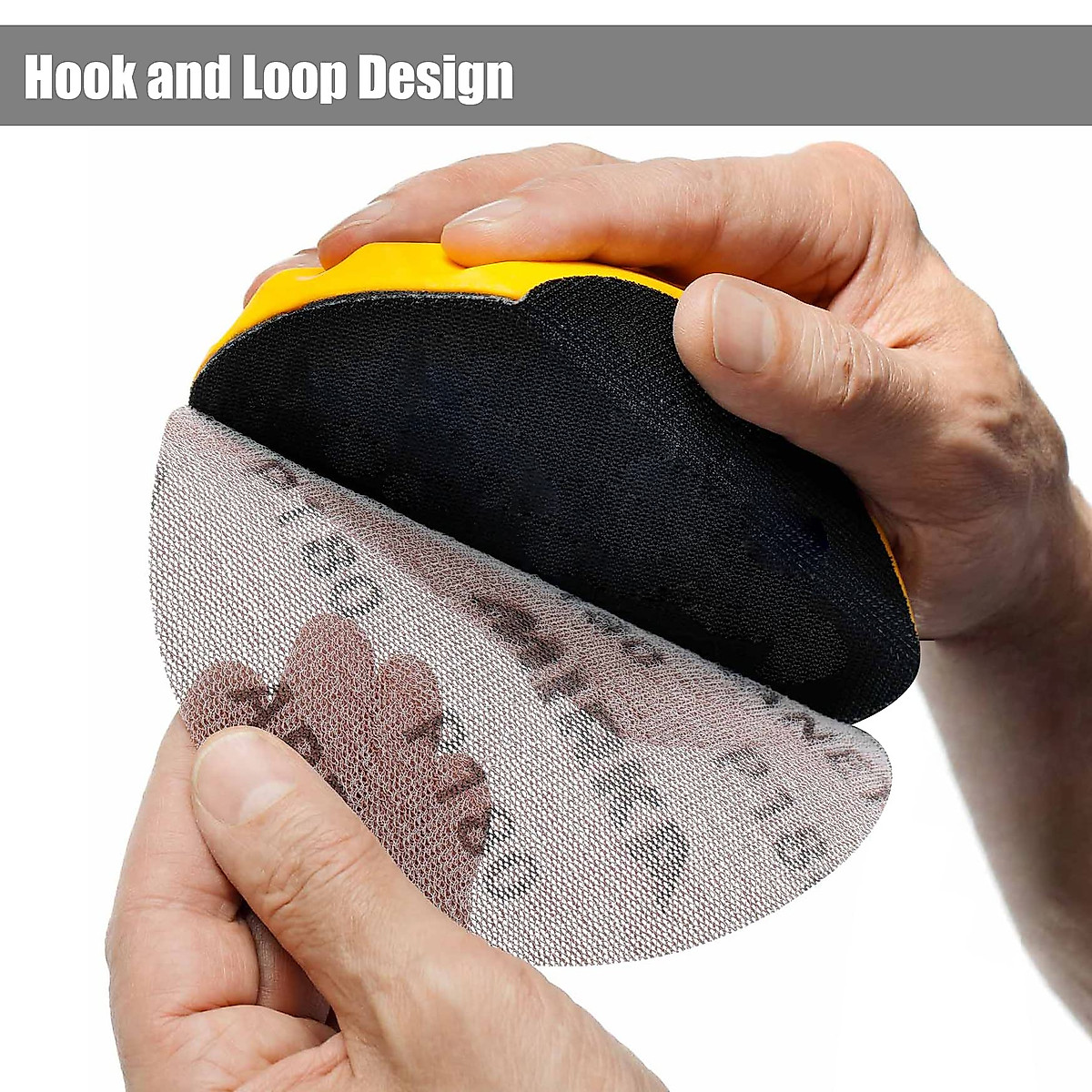 Yakamoz 2Pcs Hand Sanding Blocks, 5 Inch Hook Loop Sanding Block Foam Hand Sander Backing Pads for 5 Inch Hook and Loop Sanding Discs Sandpapers