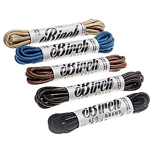 Birch 3/32”(2.4 mm) Thin Premium Round Waxed Dress Shoelaces (32" (81 cm) - L, BROWN)