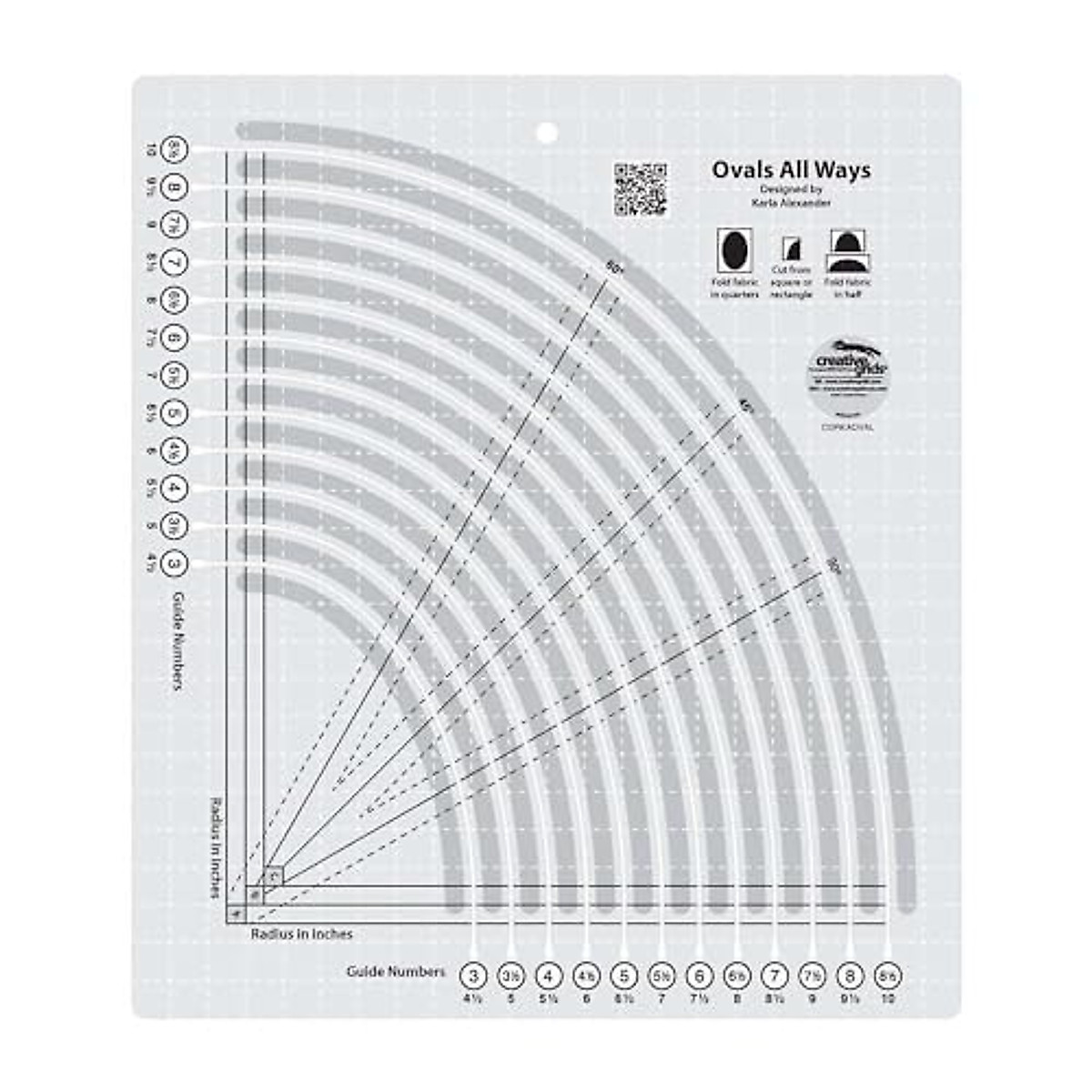 Creative Grids Ovals All Ways Quilt Ruler - CGRKAOVAL