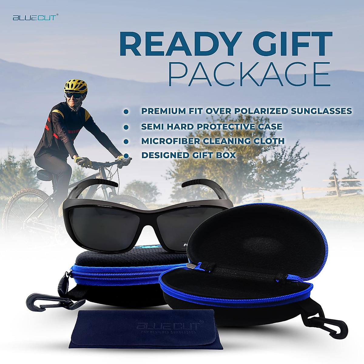 BLUE CUT Fit Over Polarized Sunglasses Solar Shield Sunglasses To Wear Over Glasses