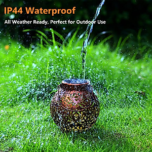 2 Pack Solar Lanterns, SAMWIT Hanging Solar Garden Lanterns, Waterproof Outside Lighting, Outdoor Decorations for Patio, Garden, Yard, Tree, Lawn, Fence