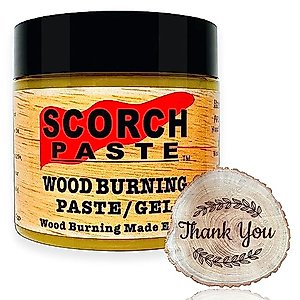 Scorch Paste - Wood Burning Paste, Wood Burning Gel Marker for Crafting & Stencil Wood Burning, Stable Heat Activated Paste, Accurately & Easily Burn Designs on Wood and Arts - 3 OZ
