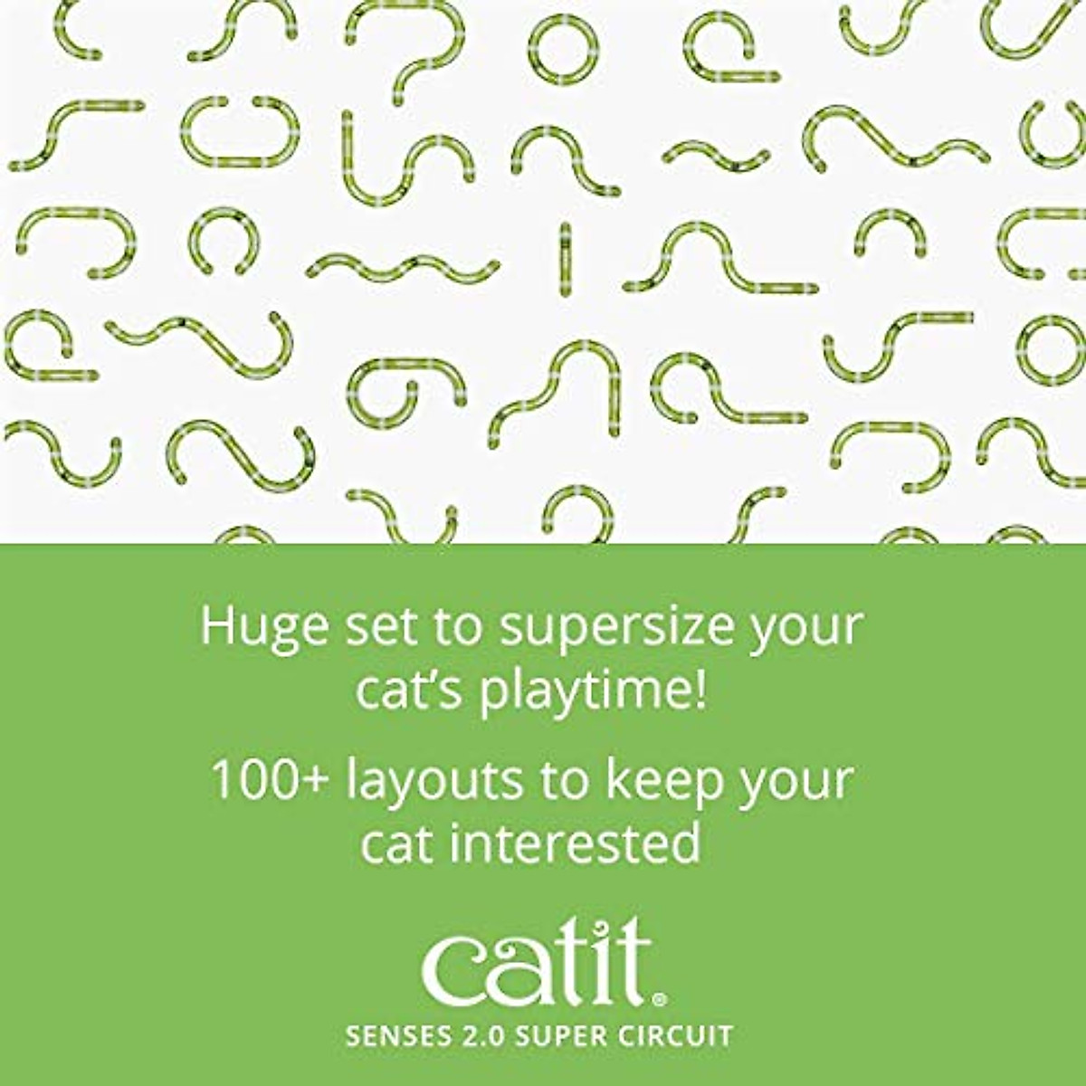 Catit Senses 2.0 Super Circuit Interactive Cat Toy - 12-Piece Closed-Track Ball Toy for All Breed Sizes